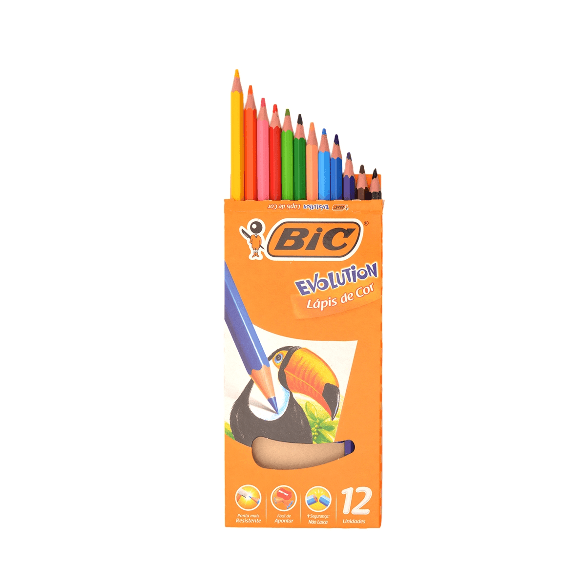 Maravilhas do Lar | Lápis de Cor Evolution Sextavado com 12 Cores BIC ...